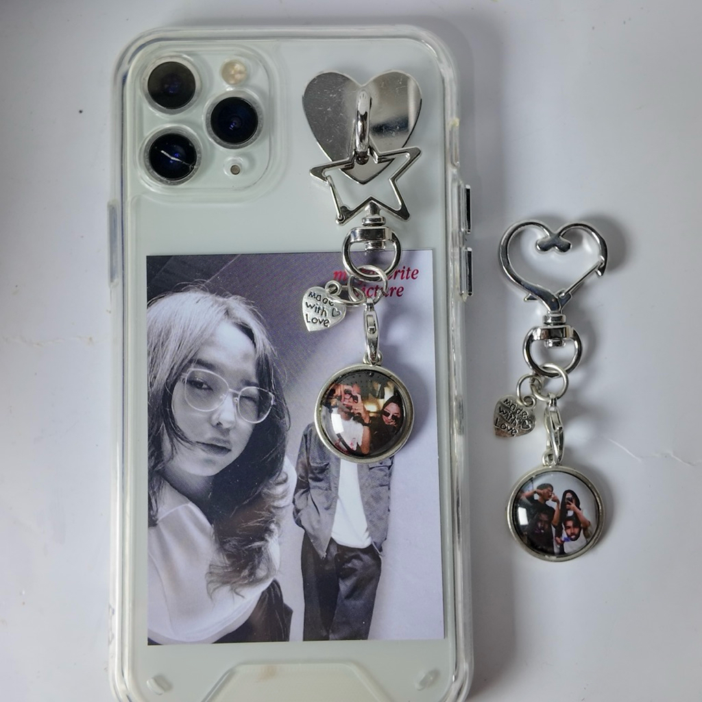 Jual keychain glass dome custom foto / gantungan hp custom | Shopee ...