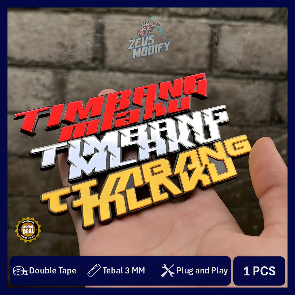 Jual EMBLEM TIMBANG MLAKU AKSESORIS LOGO MOTOR MOBIL TIMBUL AKRILIK ...