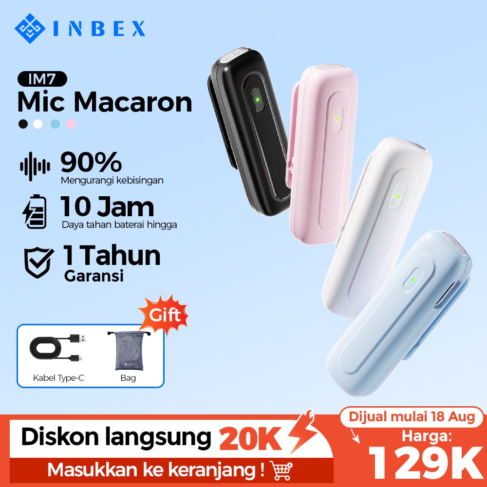 Jual INBEX Wireless Lavalier Microphone Macaron 360° Omnidirectional ...