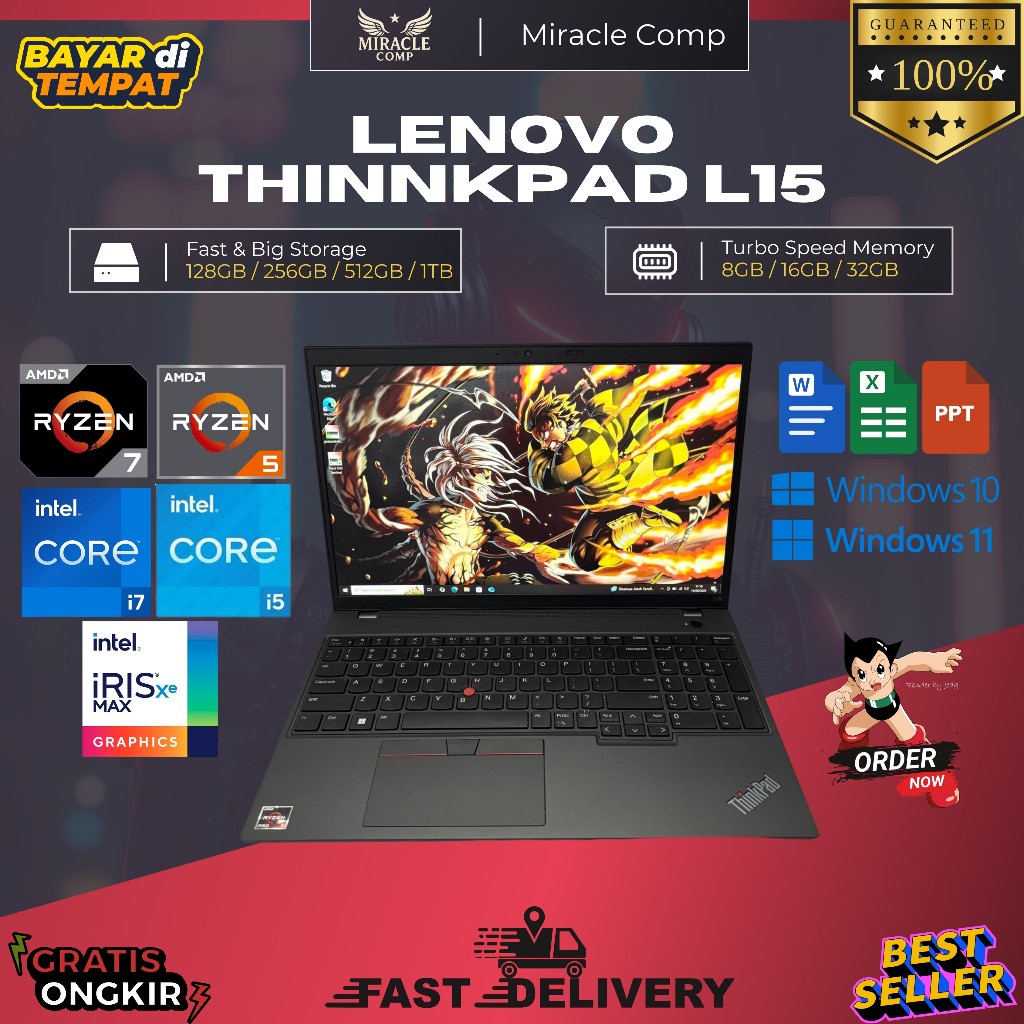 Jual Lenovo Thinkpad G3 G2 G1 L15 / Thinkpad E15 RYZEN 7 | 5 16GB 512GB ...