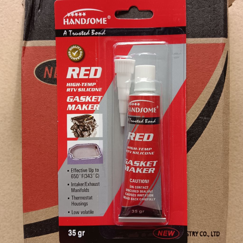Jual LEM RED HANDSOME 35 GRAM HIGH TEMP RTV SILICONE GASKET MAKER ...