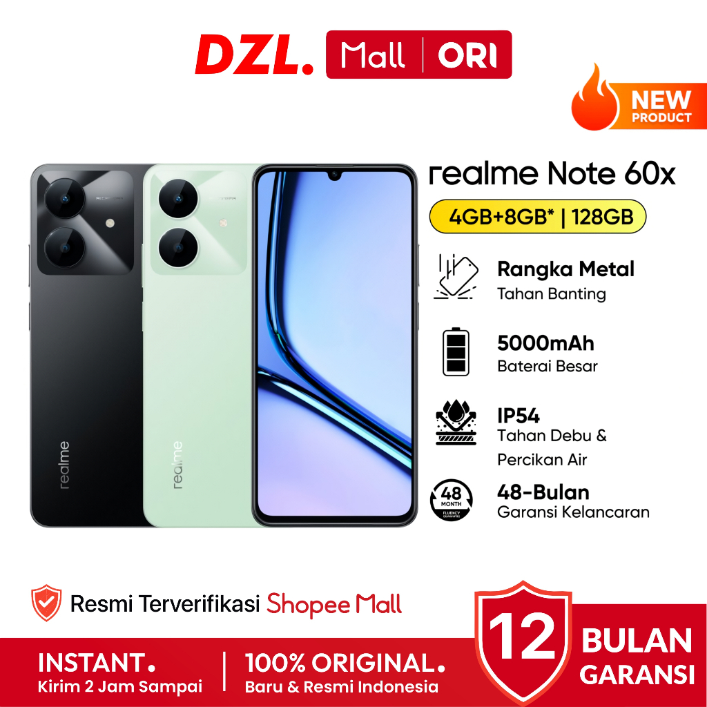 Jual DZL - HP REALME Note 60x 4/128 4/64 GB Original Resmi Official ...