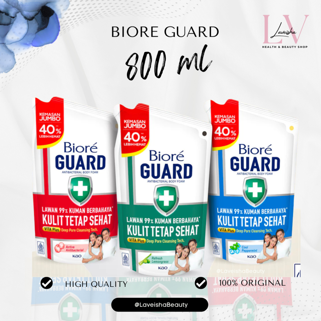 Jual Biore Guard Body Foam Pouch 800ml | Shopee Indonesia