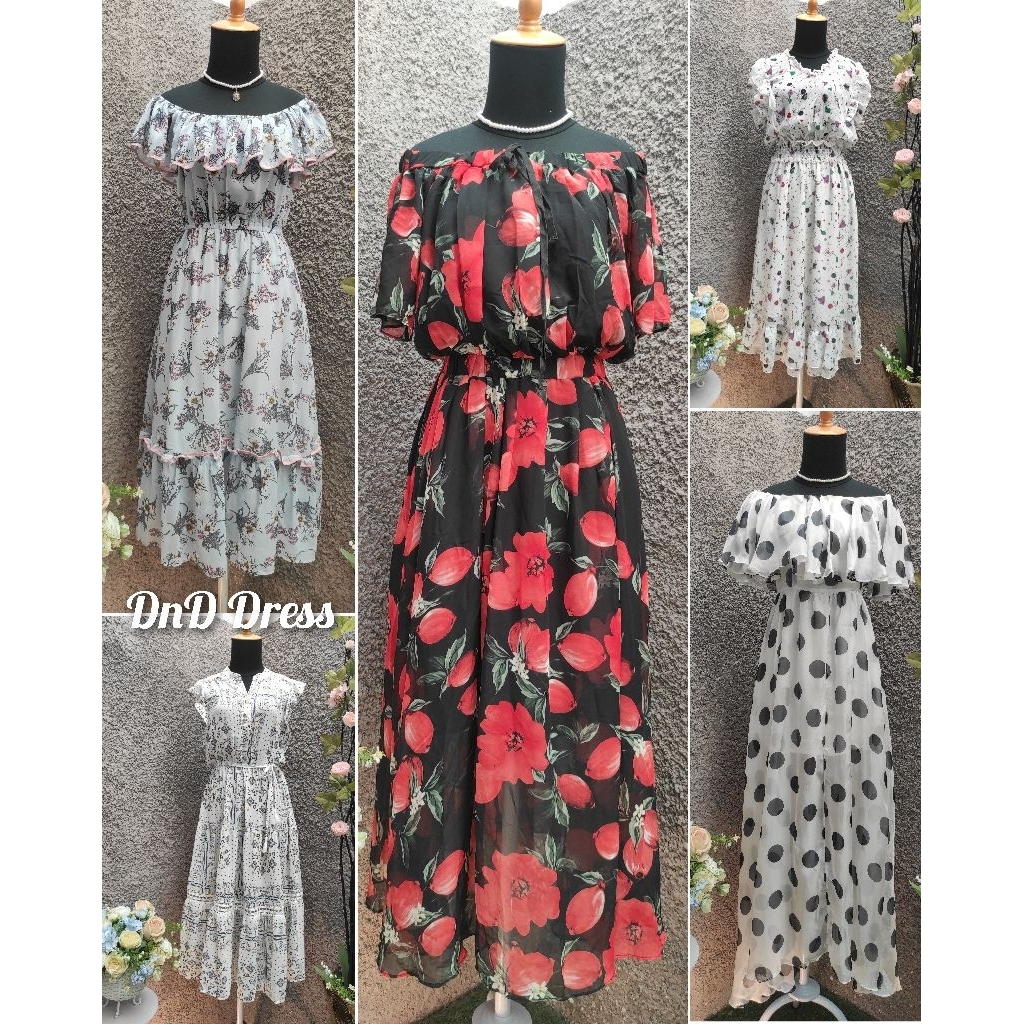Jual Super premium dress sifon/dress vintage/Dress long. l | Shopee ...