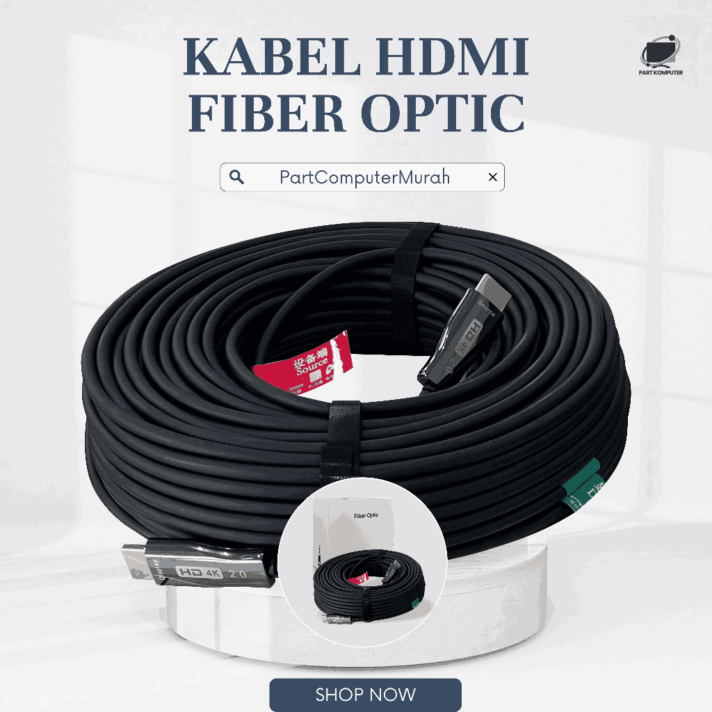 Jual Kabel HDMI Fiber Optic Active 20M/70M/50M/100M V2.0 Support 4k UHD ...