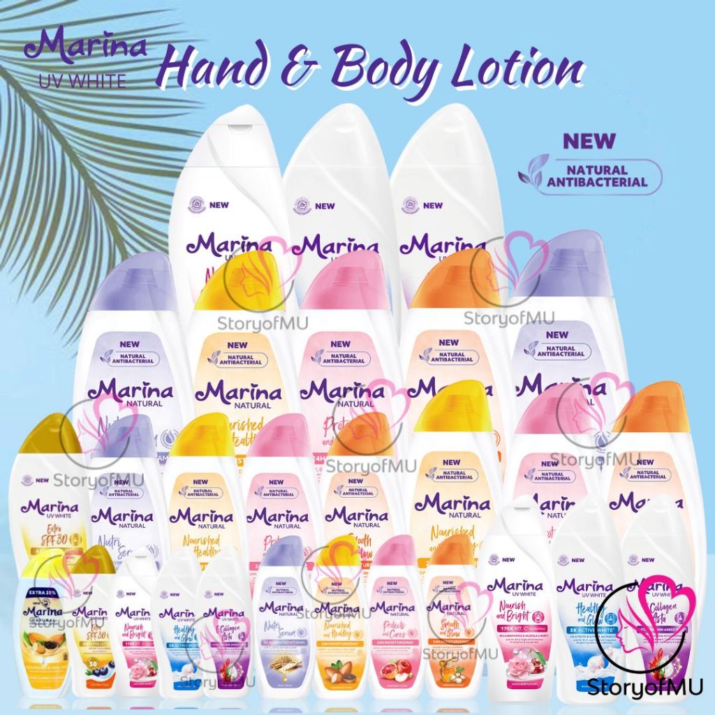 Jual MARINA Hand & Body Lotion UV White 92ml 94 ml 95ml 185ml 188ml ...