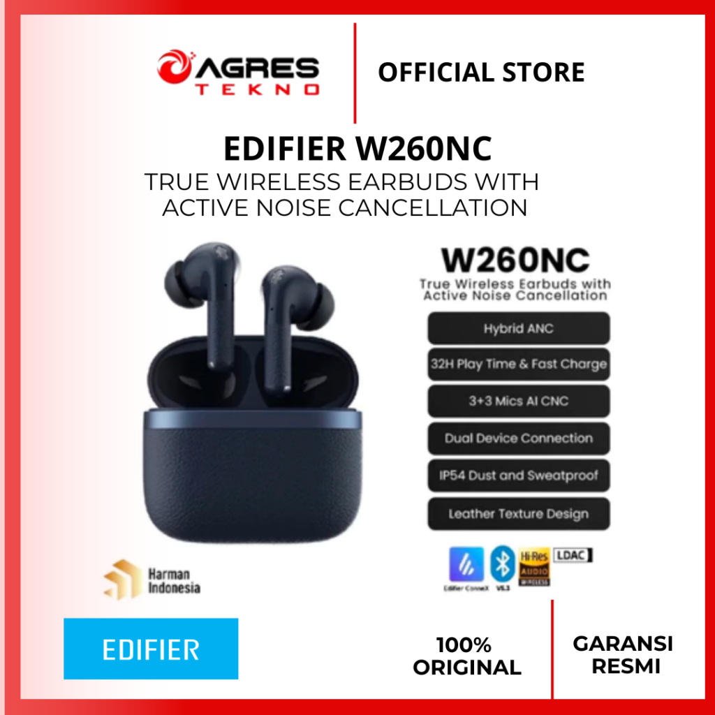 Jual EDIFIER W260NC True Wireless Earbuds with Active Noise ...