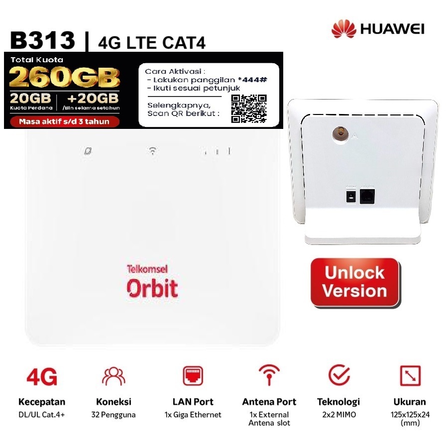 Jual Modem Wifi 4G Modem Huawei B313 Modem Unlocked Support All Operator Penerus Huawei B312 ...