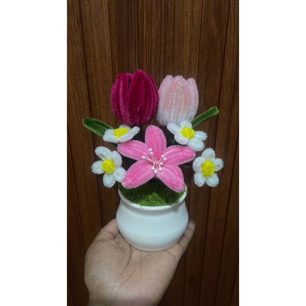 Jual Flower Pot Pipe cleaner kawat bulu FREE Mika | Shopee Indonesia