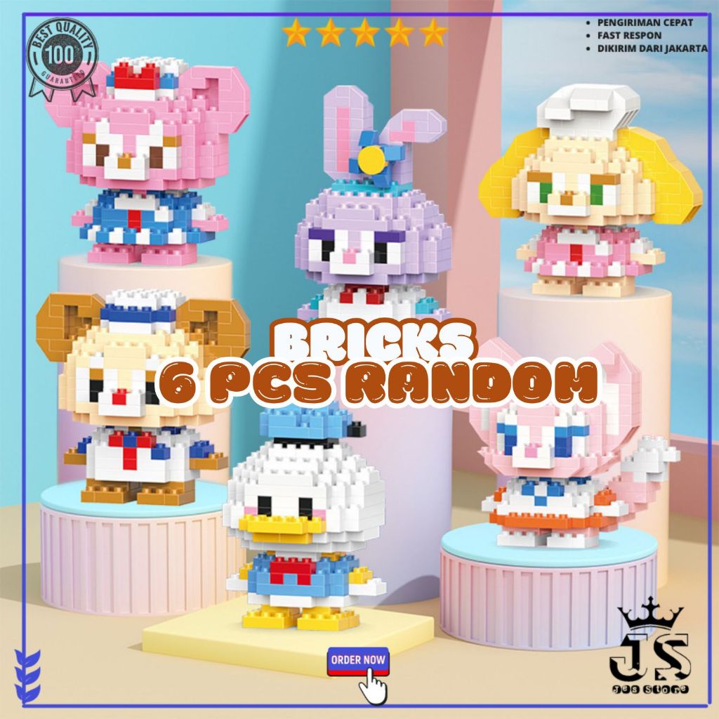 Jual JES Isi 6Pcs DIY Nano Block Karakter Kartun Bricks Mainan Puzzle Edukasi Anak | Shopee ...