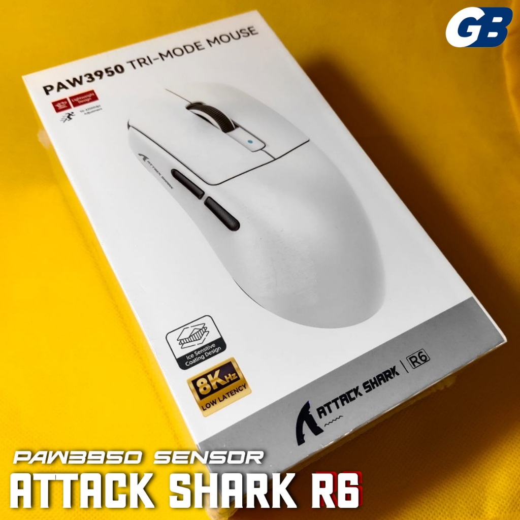 Jual Attack Shark R6 Lightweight Gaming Mouse PixArt PAW 3950 MAX ...