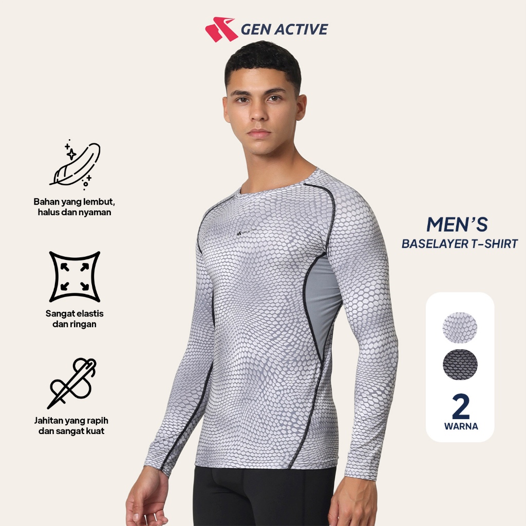 Jual GEN ACTIVE Baju Manset Baselayer Pria Kaos Olahraga Sport Cowok ...