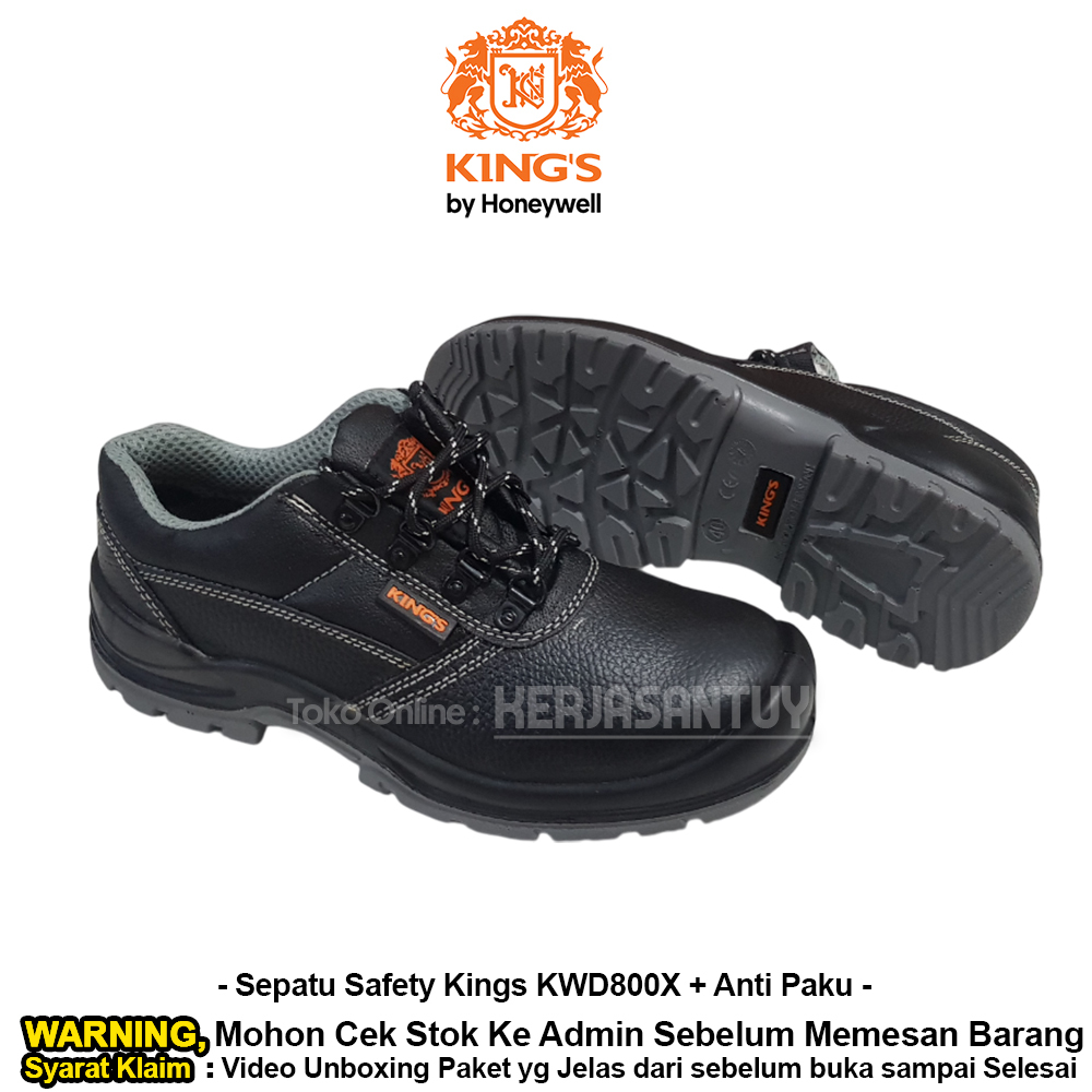 Jual Sepatu Safety Kings KWD800X Hitam Bertali Pendek Anti Paku & Slip ...