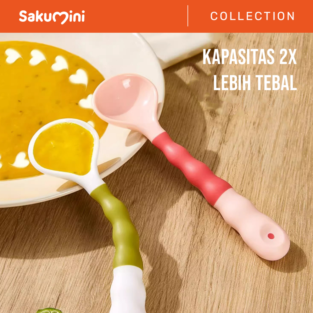Jual Sakumini Flexible Baby Spoon Training Sendok Makan Belajar Bayi ...