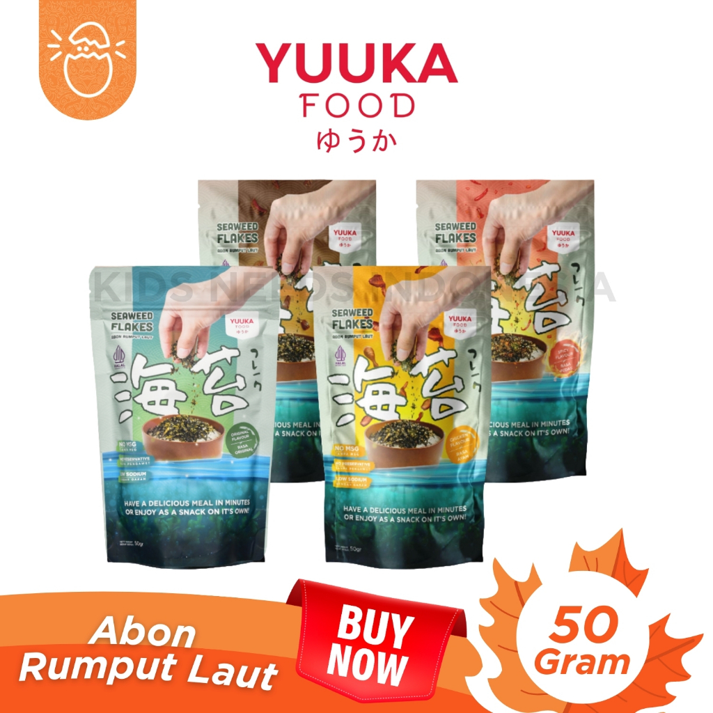 Jual Yuuka Food Camilan Abon Rumput Laut Seaweed Flakes Non MSG 50gr ...