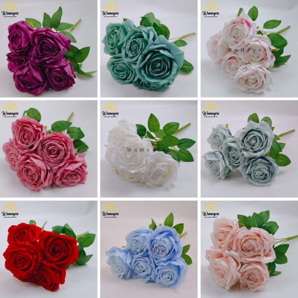 Jual WM BUNGA MAWAR RR HOLLAND K5 PREMIUM ARTIFICIAL 43CM - FLOWER ...
