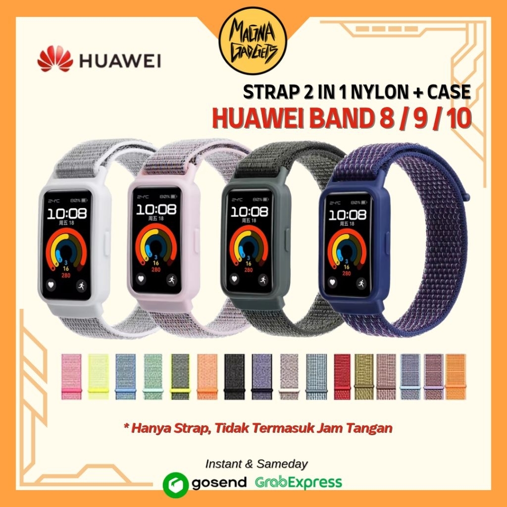 Jual 2in1 Bumpercase Strap Nylon Loop Huawei Band 10 9 8 7 Tali Jam ...