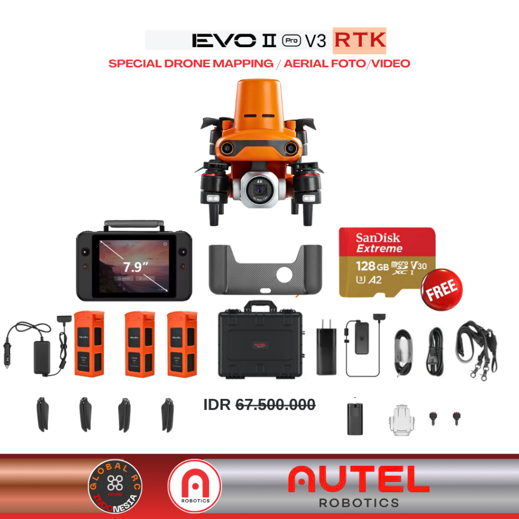 Jual Autel Evo II Pro RTK V3 Battery 3x Drone Aerial Mapping (Pemetaan ...