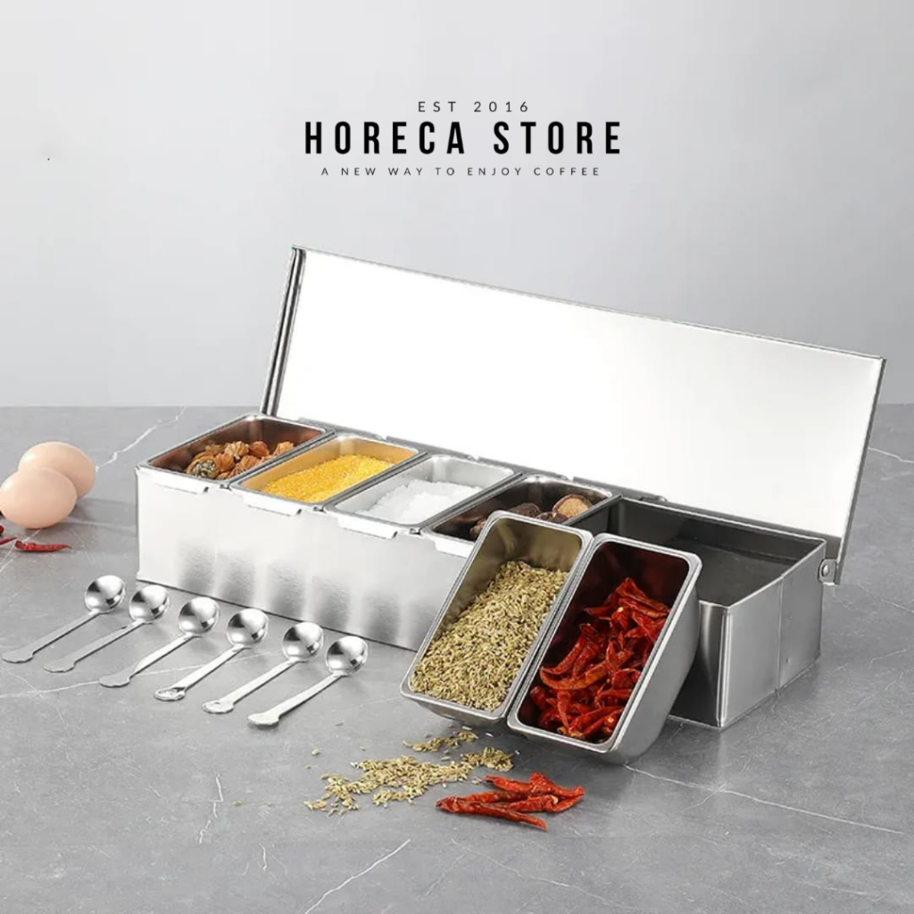 Jual Stainless Steel Condiment Dispenser / Tempat Kotak Bumbu Stainless ...