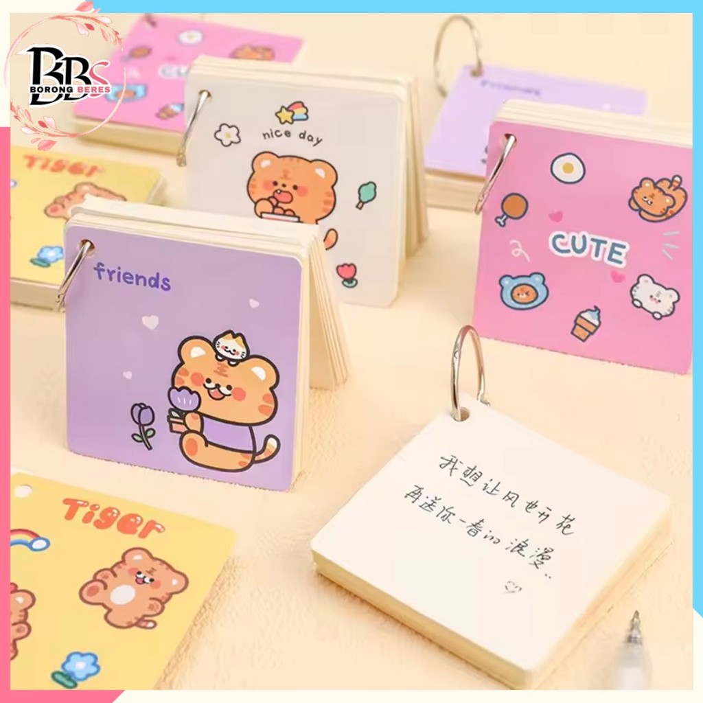 Jual BORES Notebook Ring Mini Isi 80 Lembar Buku Note Gantung Karakter ...