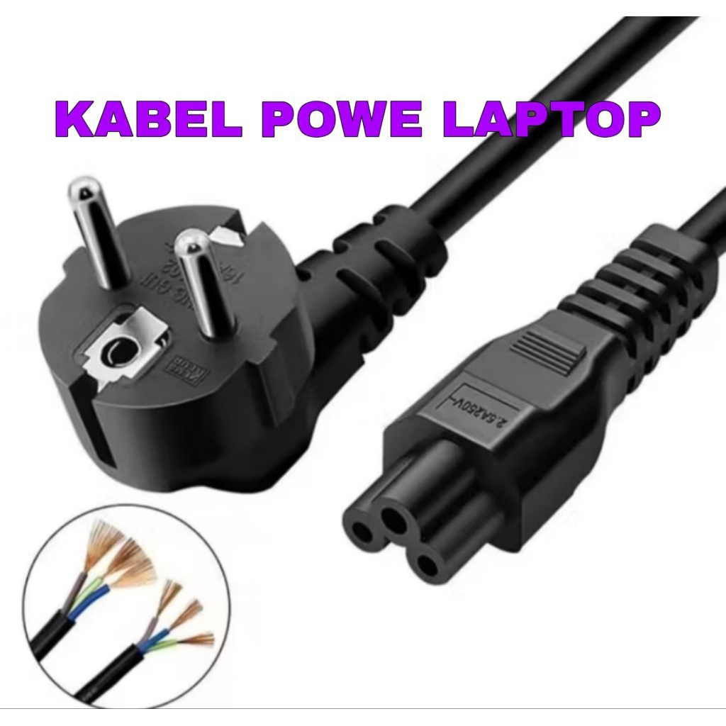 Jual KABEL POWER LAPTOP TEBAL / KABEL POWER ADAPTOR CHARGER LAPTOP 3 ...