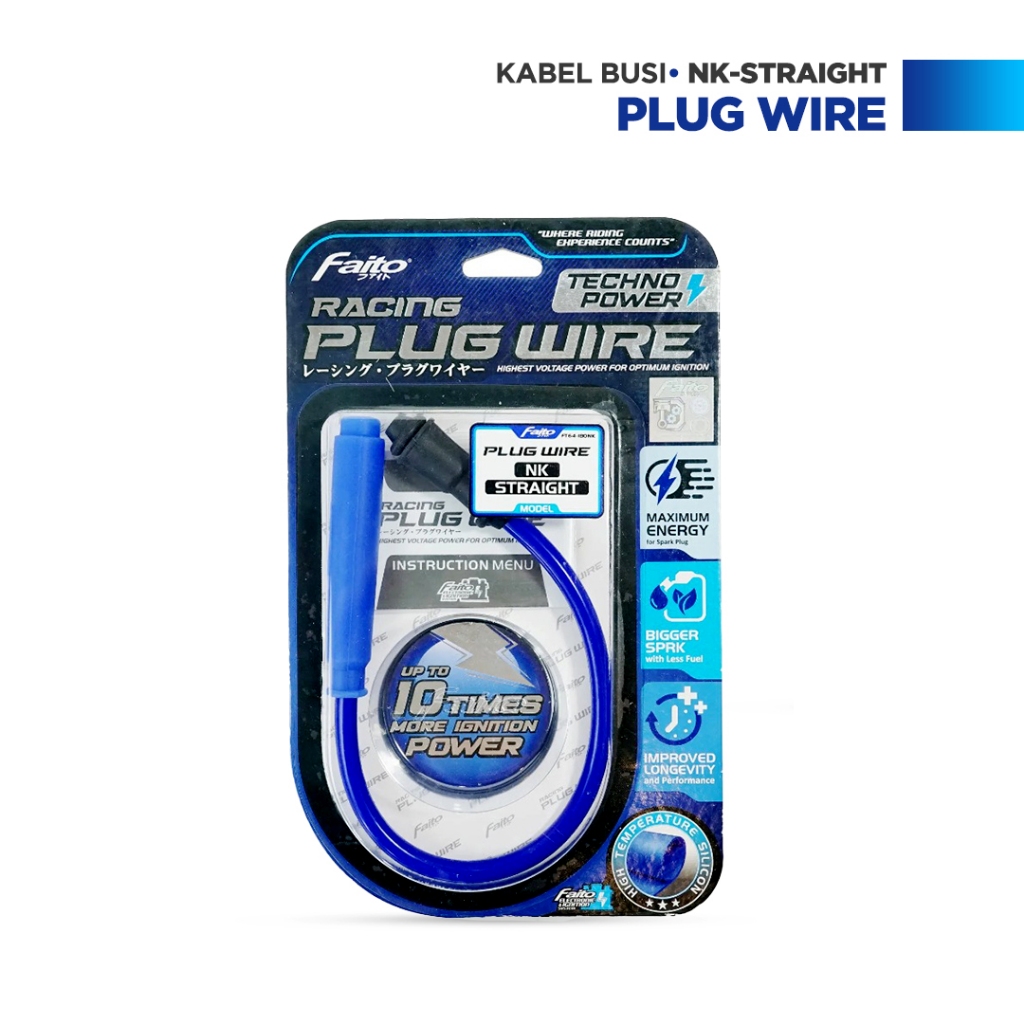 Jual Faito Kabel Busi dan Kepala Busi Lurus NK Plug Wire Straight NK ...