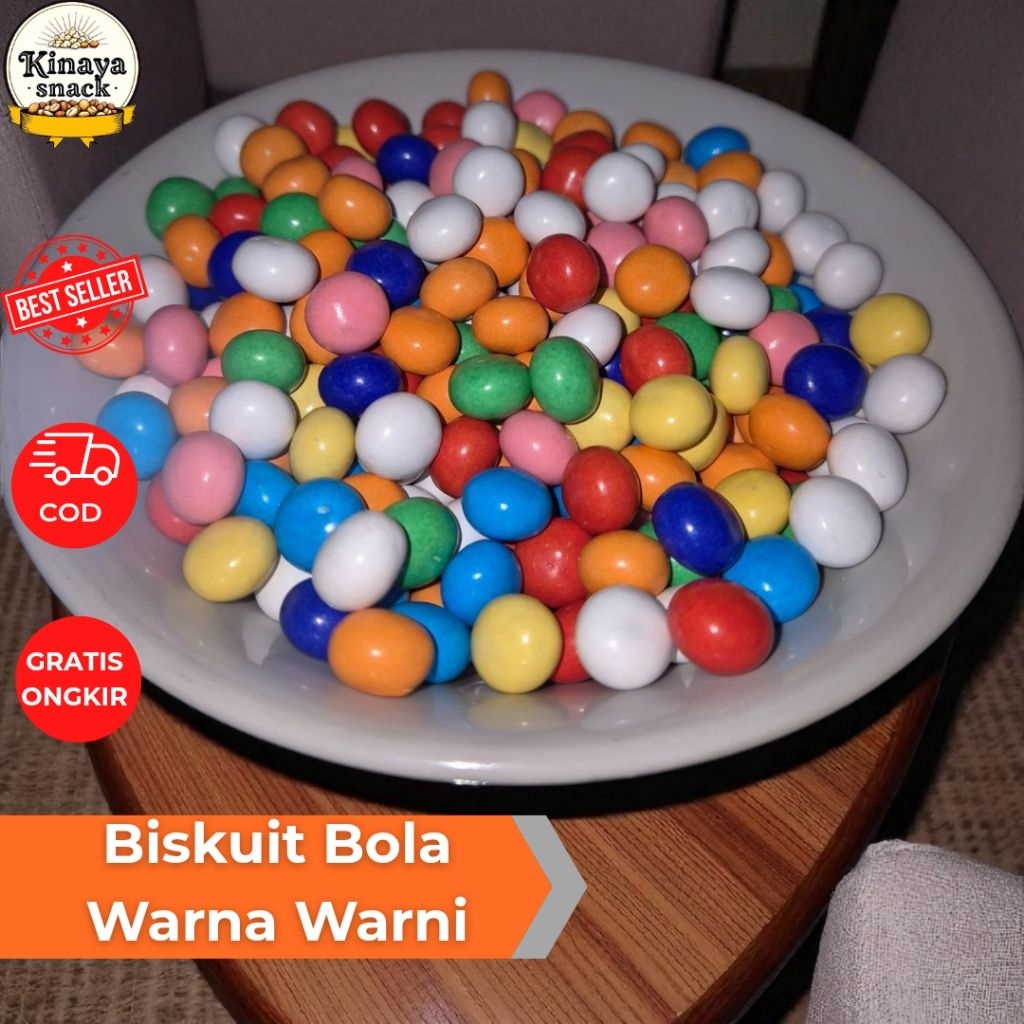 Jual Biskuit Bola Warna Warni Pelangi Cemilan Snack Kiloan | Shopee ...