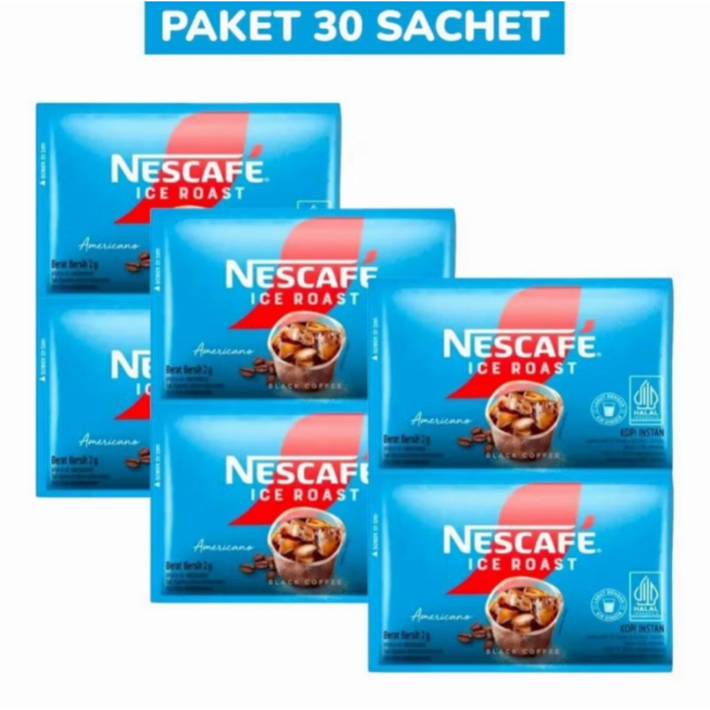 Jual Nescafe Ice Roast Americano Kopi Instan Sachet 2g Isi 30 Sachet ...