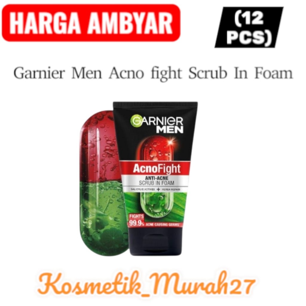 Jual PAKET 12 PCS Garnier men acno fight scrub 100 ml | Shopee Indonesia