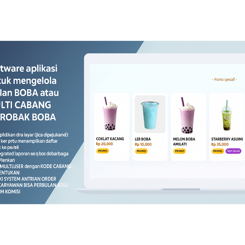Jual Software Aplikasi Penjualan Minuman Boba Multi Outlet | Shopee ...
