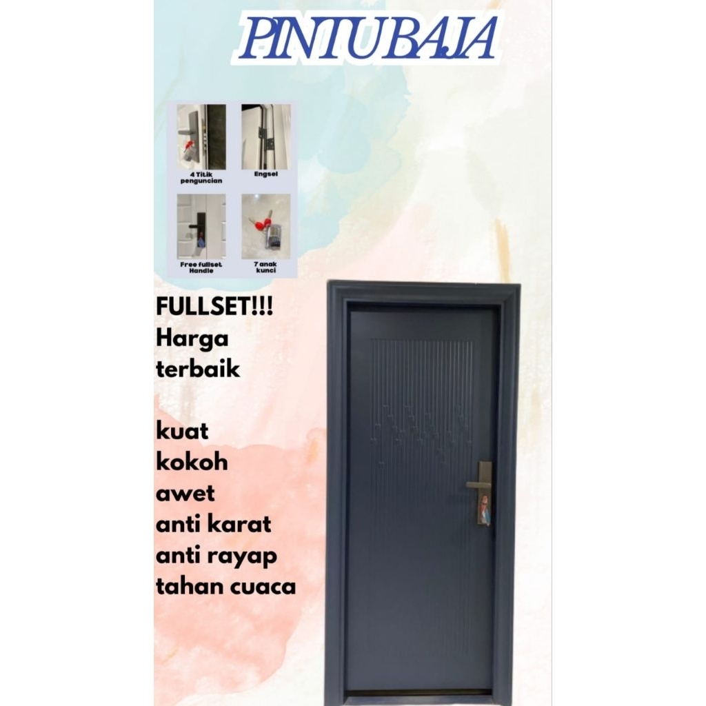 Jual pintu baja single 1 daun/Pintu kamar/pintu utama/pintu kantor ...