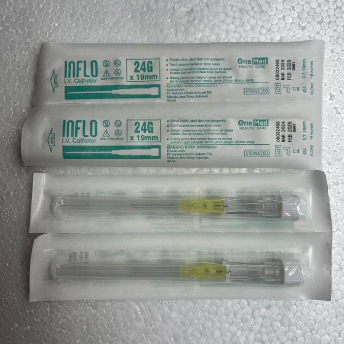 Jual Inflo 22G I.V. Catheter Onemed / Abocath Inflo, 20G, 24G (Eceran ...