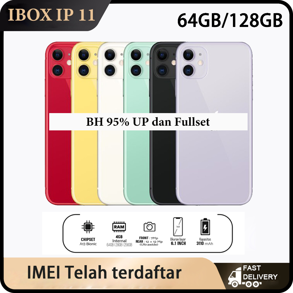 Jual IBOX IP 11 128GB/64GB Second ASLI 100% MULUS NORMAL FULLSET Kondisi Perfect BH 95% ...