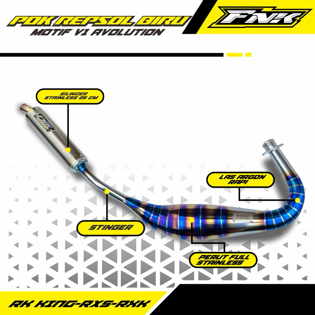 Jual Knalpot Rx King Kolong Pdk Repsol Biru Motif V1 Avolution (Free ...