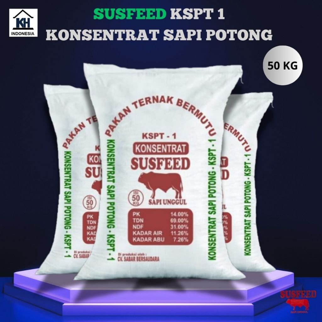Jual (50 KG/1 KARUNG) SUSFEED KSPT 1 KONSENTRAT PENGGEMUKAN SAPI POTONG - PROTEIN 14 % | Shopee ...