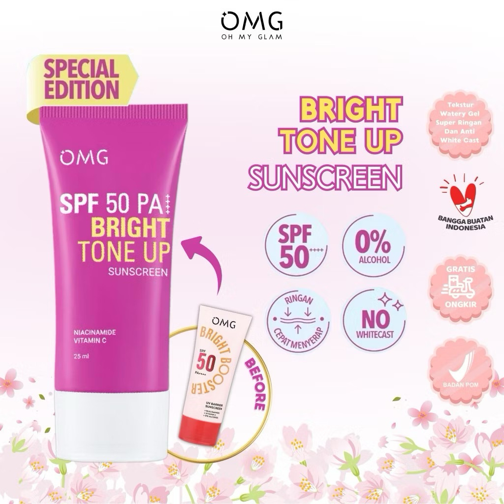 Jual OMG OH MY GLOW UV Barrier Sunscreen SPF 50 PA++++ 25 ml ...