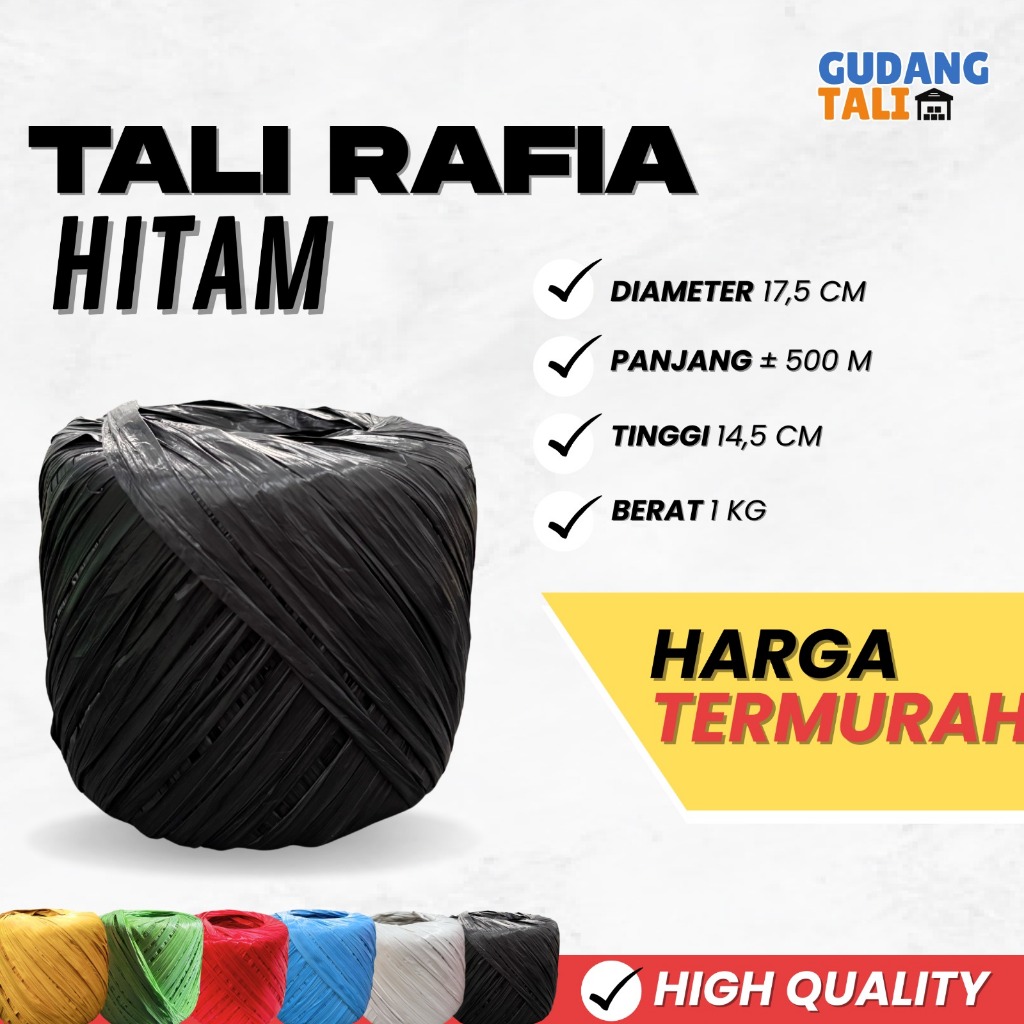 Jual Tali Rafia Hitam 1 Kg – Warna Mengkilap, Awet, dan Harga Hemat ...