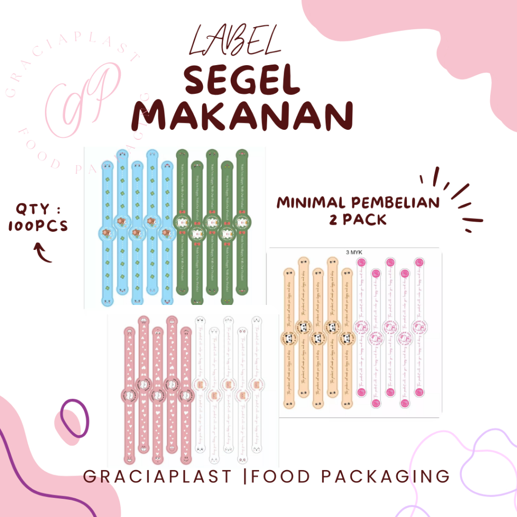 Jual STIKER LABEL MAKANAN PANJANG SEGEL/ STIKER MAKANAN SEGEL WARNA ...