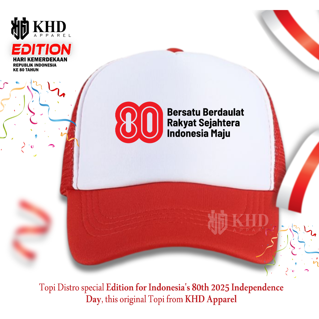 Jual TOPI HUT RI KE 80, TOPI 17 AGUSTUSAN 2025, TOPI MERAH PUTIH ...