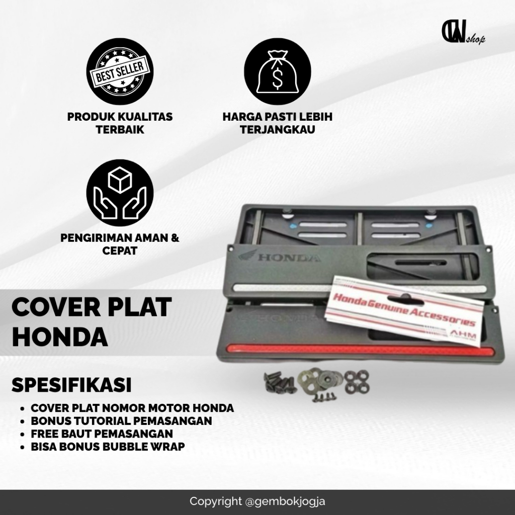 Jual Cover Plat Nomor Original 1 Set Depan Belakang All Motor | Shopee ...