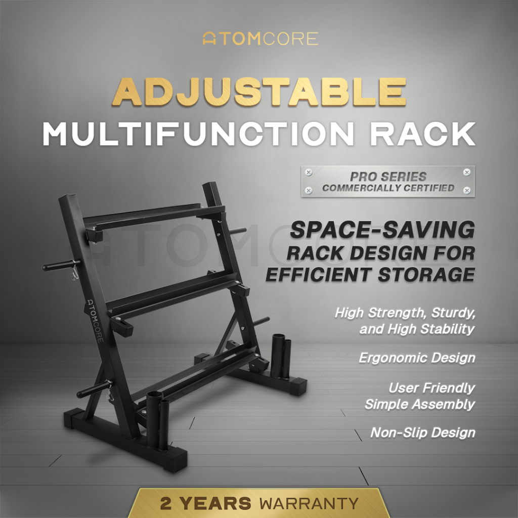 Jual Atomcore Multifunction Dumbbell Rack - Home Gym Barbell Plate ...