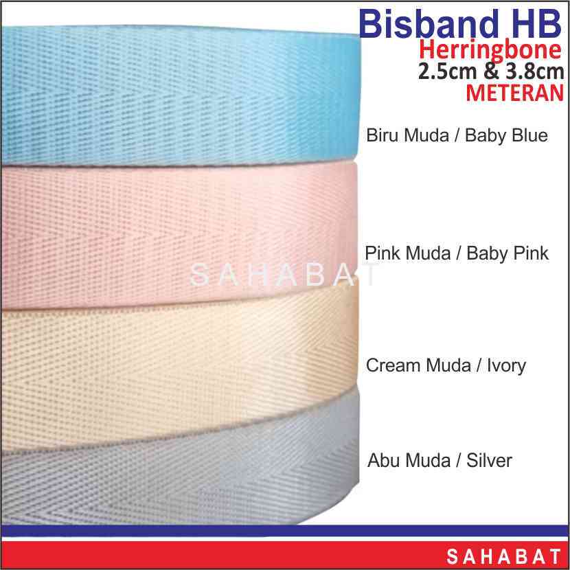 Jual Tali Bisband HB / Herringbone / Bisband HB Nylon Warna Pastel ...