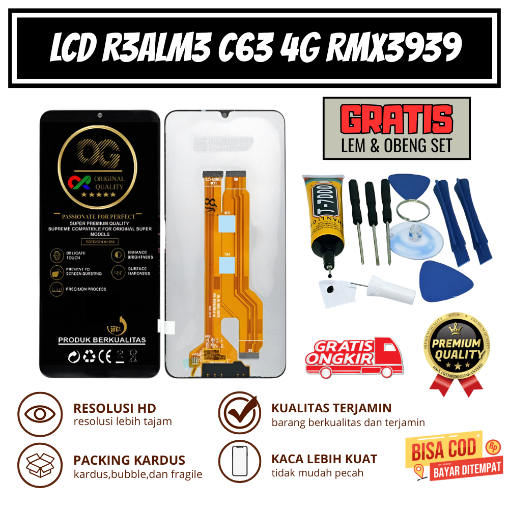 Jual LCD OPPO REALME C63 4G RMX3939 ORIGINAL + TOUCHSCREEN || GRATIS 1 ...
