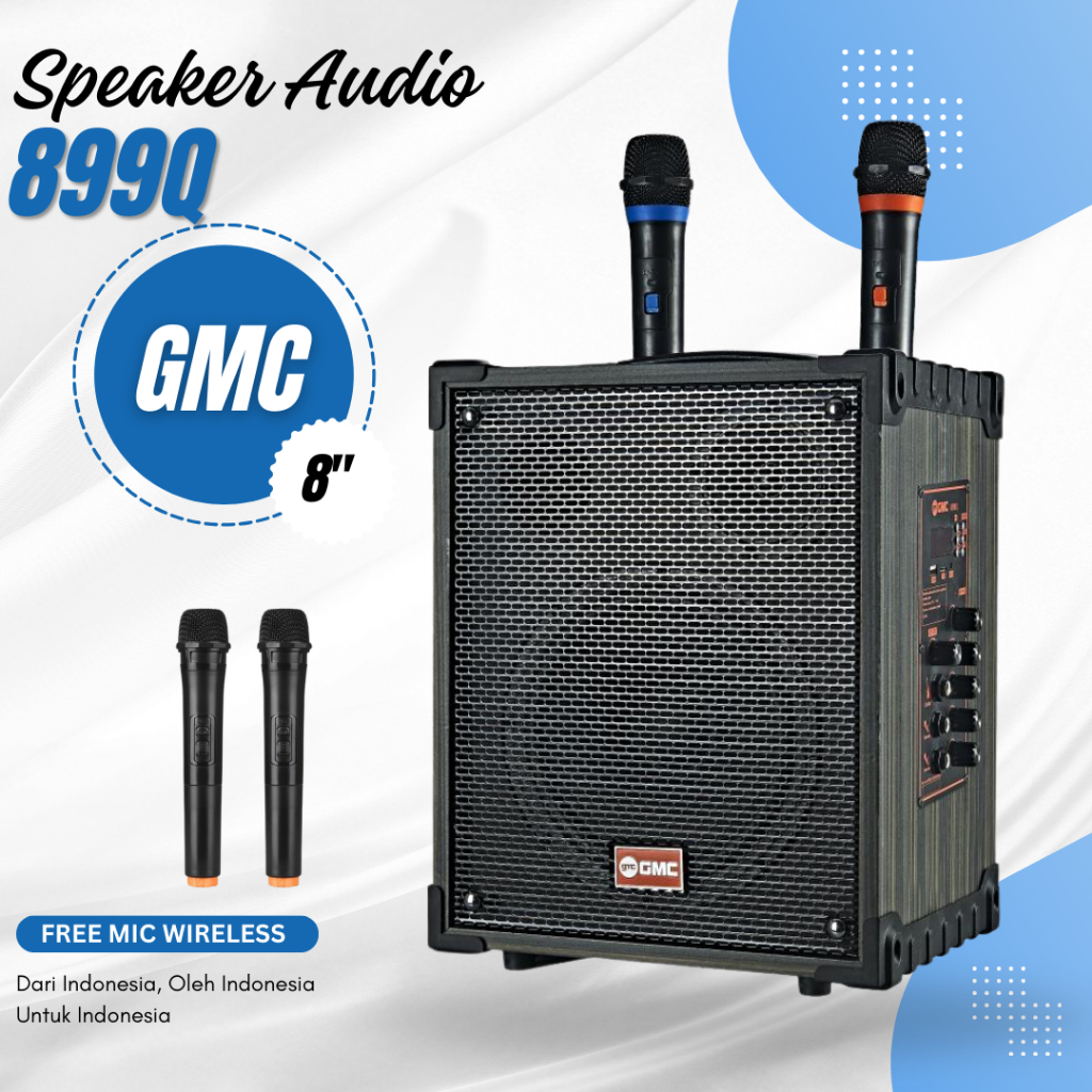 Jual TERBARU! Speaker GMC 899Q 8" 175Watt Bluetooth Guitar Free 2 Mic ...