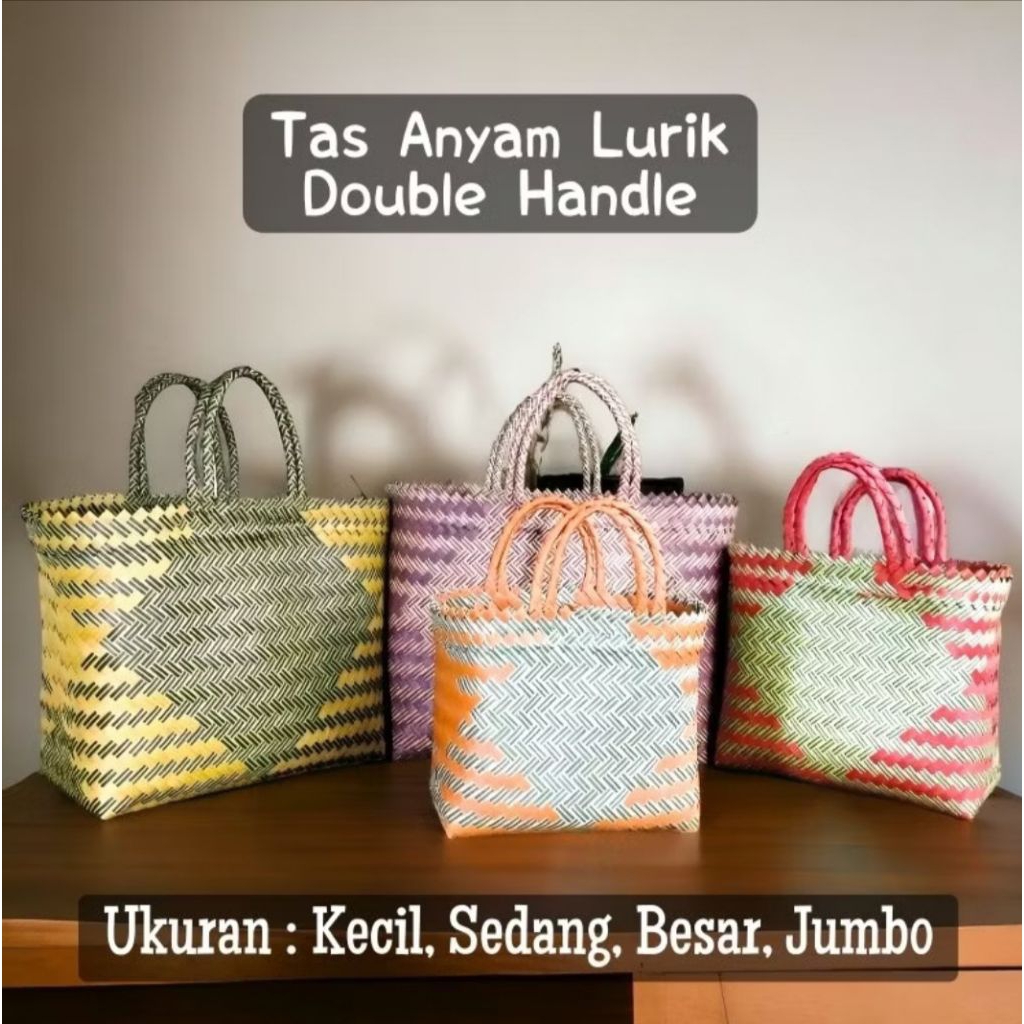 Jual Tas anyam plastik lurik Tas anyaman Tas belanja Tas jinjing cantik ...