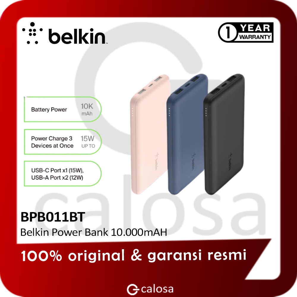 Jual Belkin BPB011BTBK / BPB011BTBL / BPB011BTRG Black BoostCharge ...