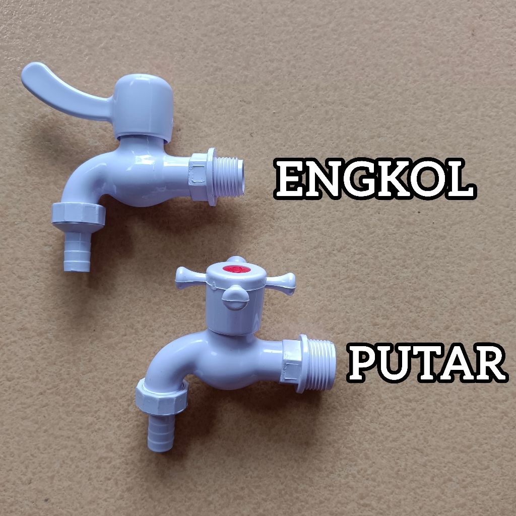 Jual KRAN AIR PVC PLASTIK / KERAN AIR PVC PLASTIK 1/2 INCH DAN 3/4 INCH ...
