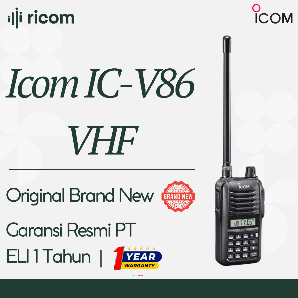 Jual Icom IC-V86 VHF – Handy Talky HT Original Garansi Resmi PT ELI 1 ...