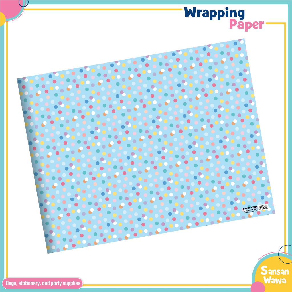 Jual (Paket 5 lembar) Motif polkadot onde Kertas Kado uk standar Sansan ...