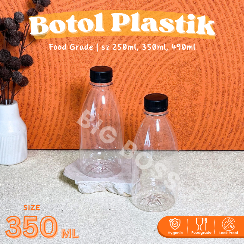 Jual Botol Plastik PET 250ml 350ml 490ml / Botol Almond 250ml / Botol Pudot / Botol Jamu / Botol ...